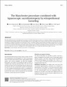 The Manchester procedure combined with laparoscopic sacrohysteropexy by ...